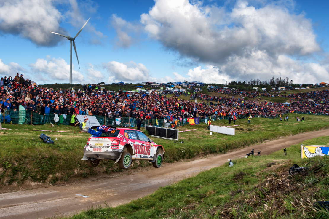 ŠKODA Fabia R5 cars dominate the WRC2 leaderboard at the Rally de ...