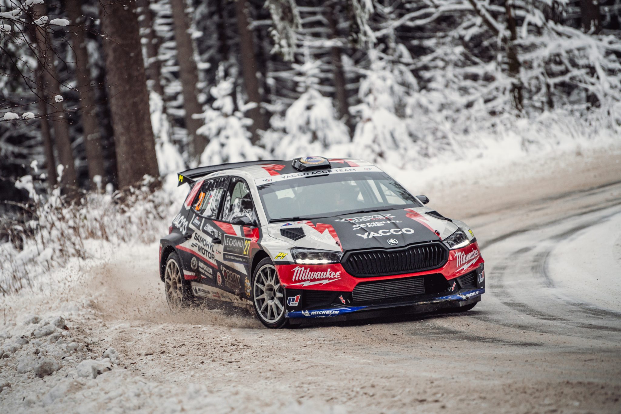 Škoda Fabia RS Rally2 for the first time in the WRC | Rallye Monte ...