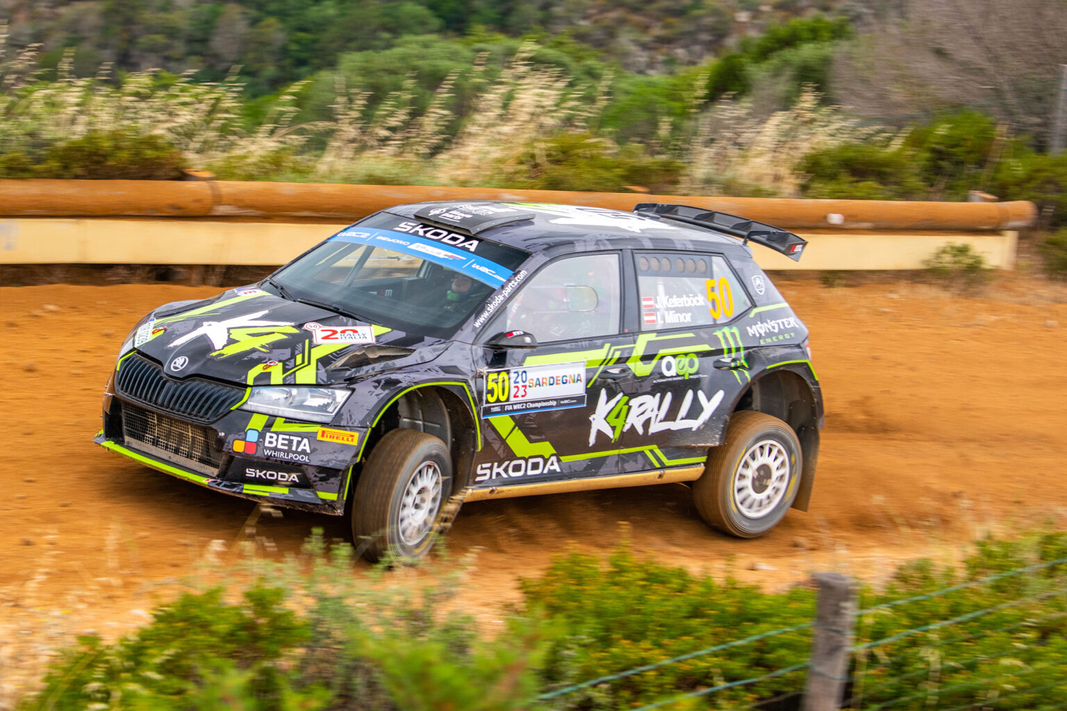 Rally Italia Sardegna: Škoda Fabia RS Rally2 crew Andreas Mikkelsen ...