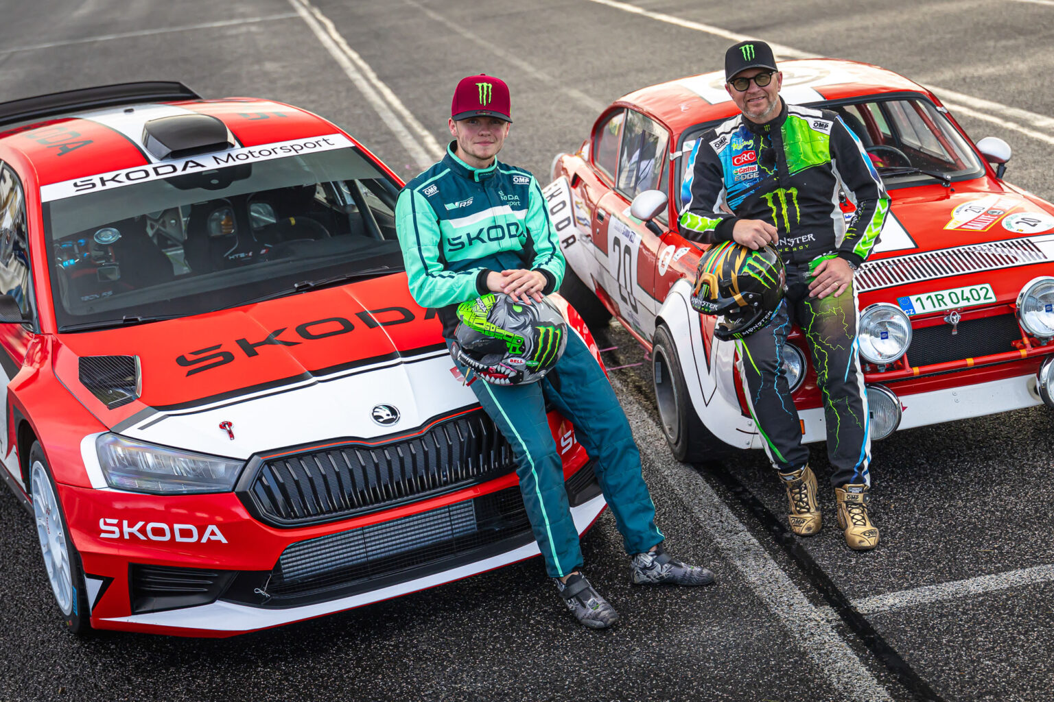 Former FIA World Rally Champion Petter Solberg and son Oliver testing ...